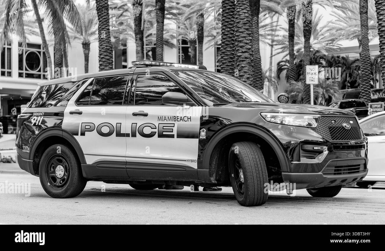 Miami, Florida, USA - November 18, 2024: Police car Ford Interceptor in ...