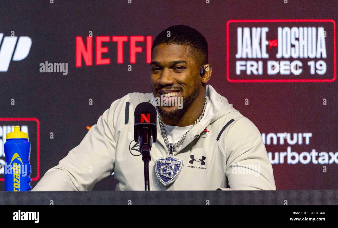 Anthony Joshua during a press conference at the Fillmore Miami Beach ...
