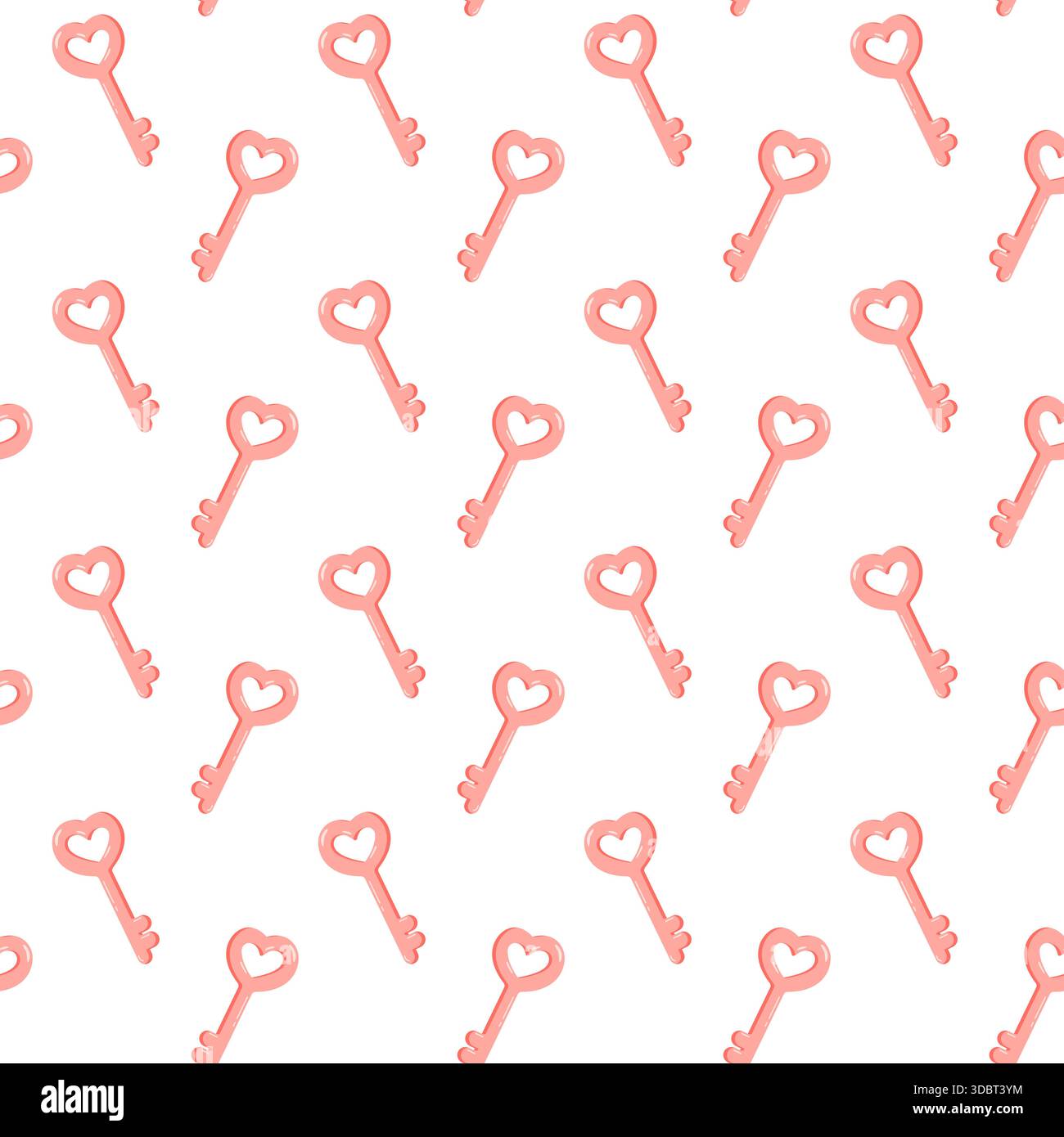 Pink heart key pattern Cut Out Stock Images & Pictures - Alamy