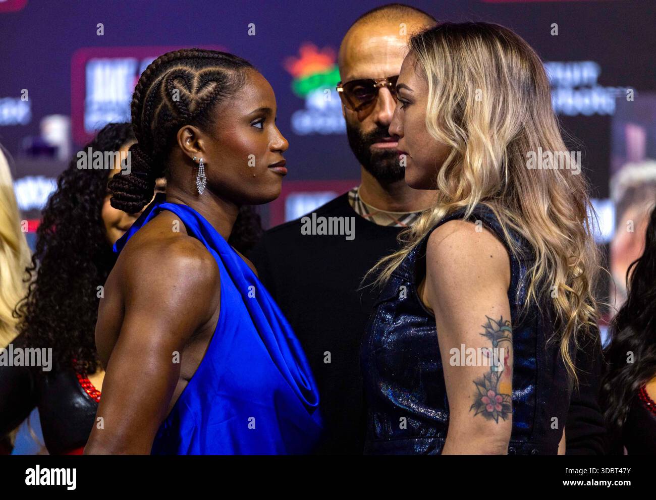 Caroline Dubois and Camilla Panatta face each during a press conference ...