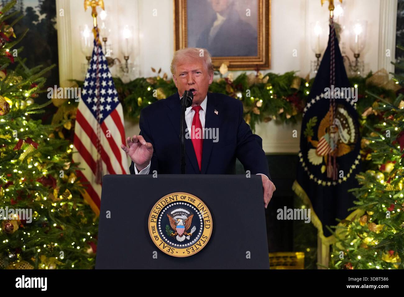 President Donald Trump delivers an address to the Nation from the ...
