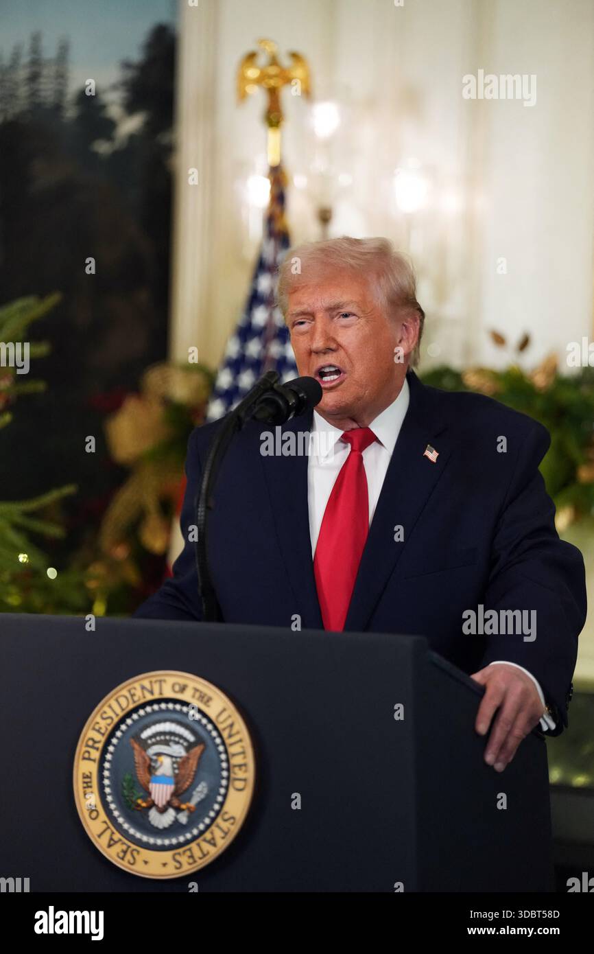 President Donald Trump delivers an address to the Nation from the ...