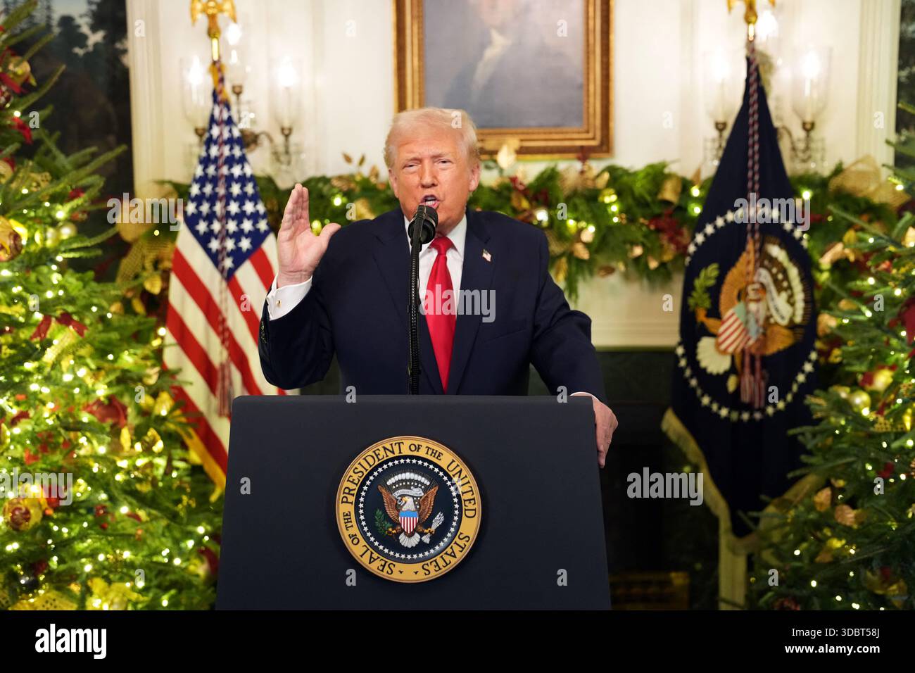 President Donald Trump delivers an address to the Nation from the ...