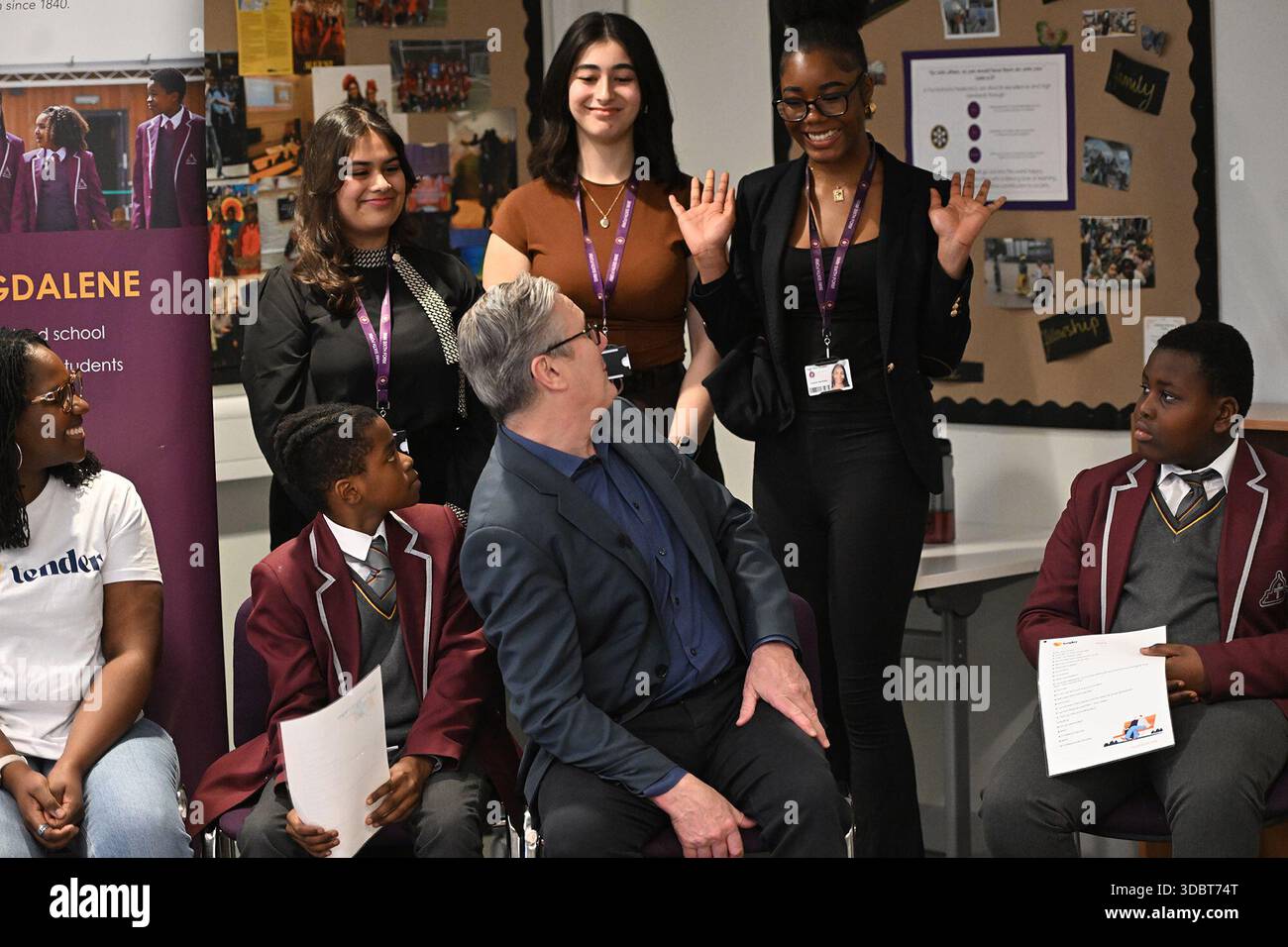 Prime Minister Sir Keir Starmer during a visit to St Mary Magdalene ...