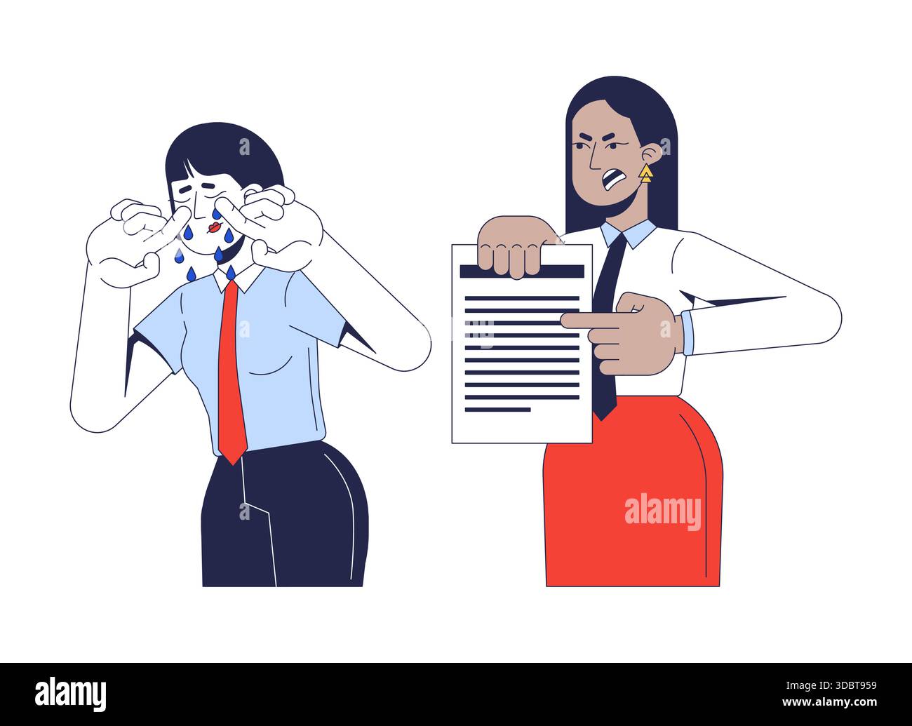 Emotional abuse at work 2D vector illustration Stock Vector Image & Art ...