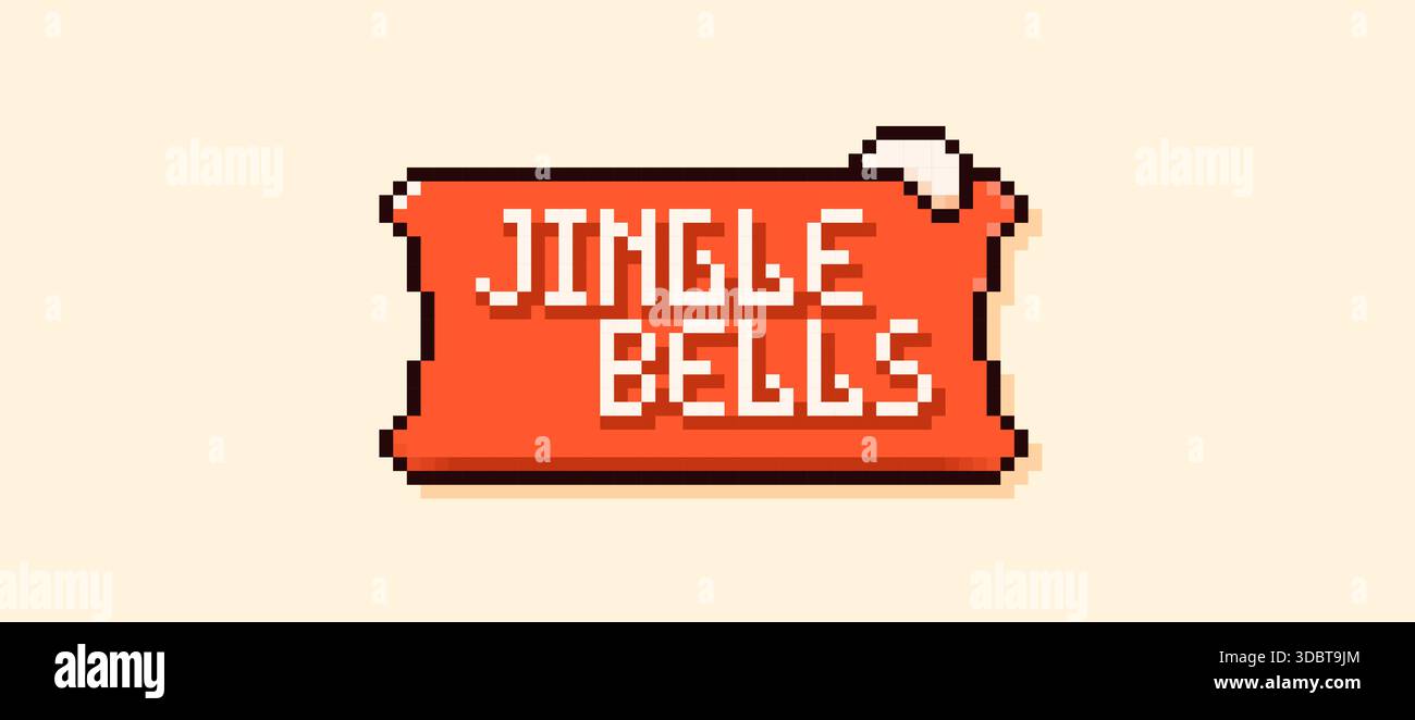 Christmas pixel art speech bubble with Jingle Bells text and snow pile ...