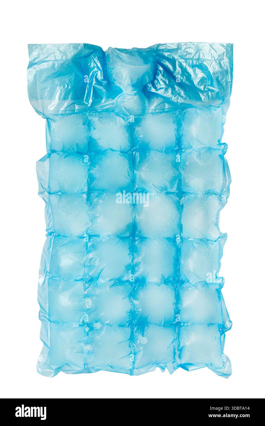 Ice cube plastic packet isolated on white background Stock Photo - Alamy