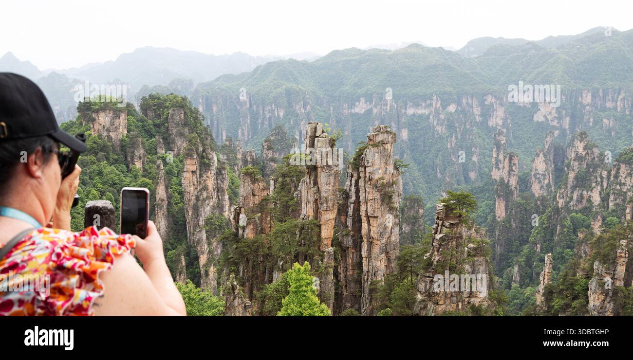 The landscape of the Wulingyuan Scenic Area in Zhangjiajie National ...