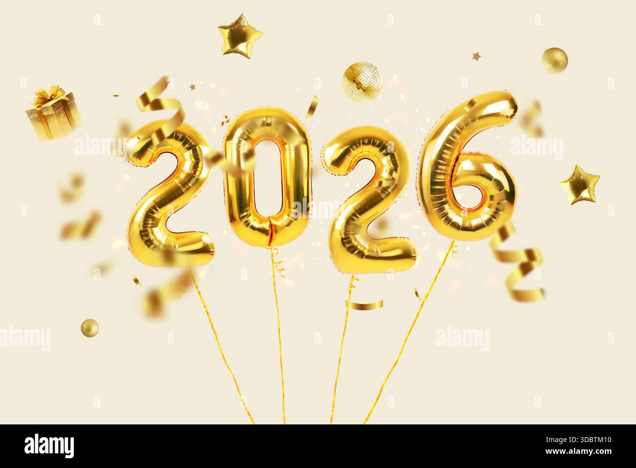 2026 golden numbers stars hi-res stock photography and images - Alamy