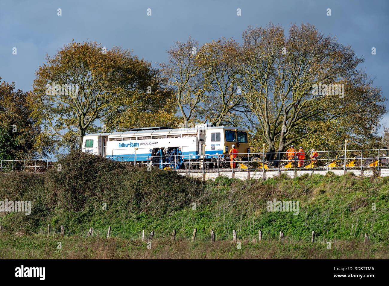 Track replacement work east suffolk branch line martelsham hi-res stock ...