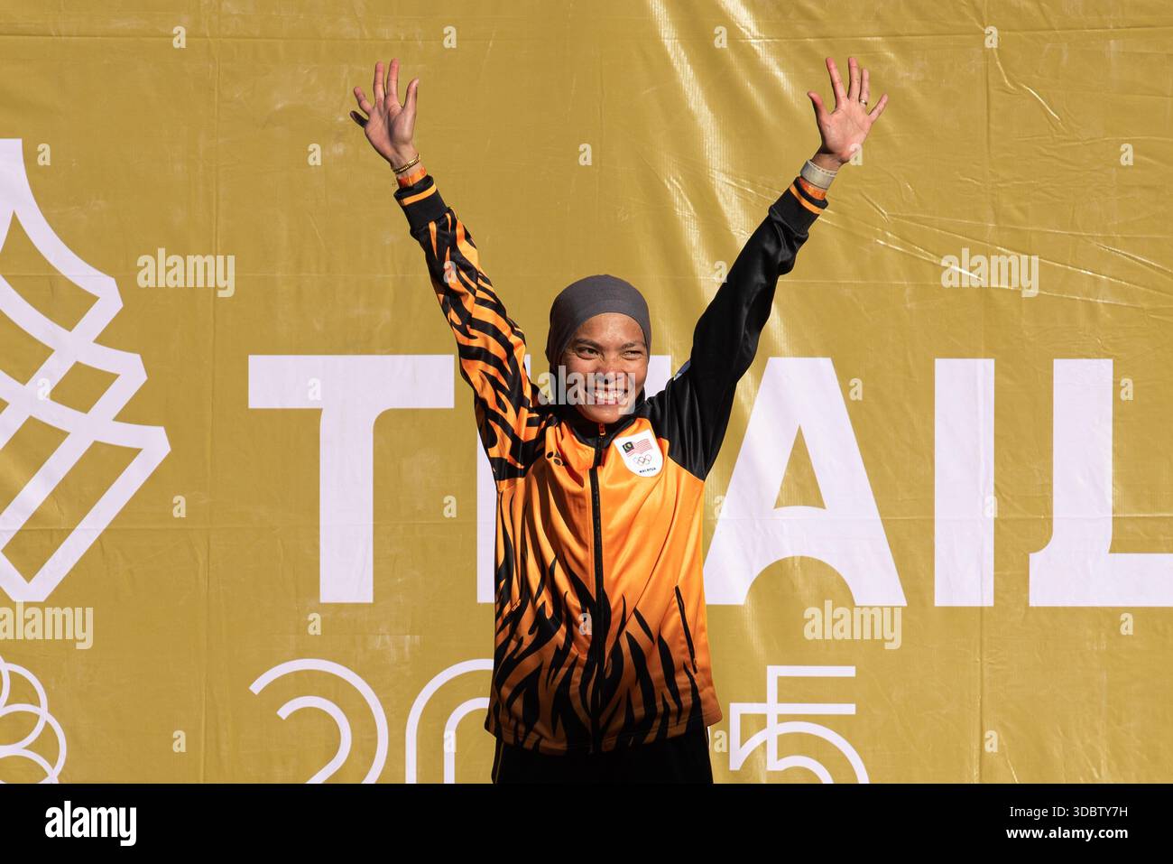 Nur Aisyah Mohammad Zubir of Malaysia poses for a photo after winning a ...