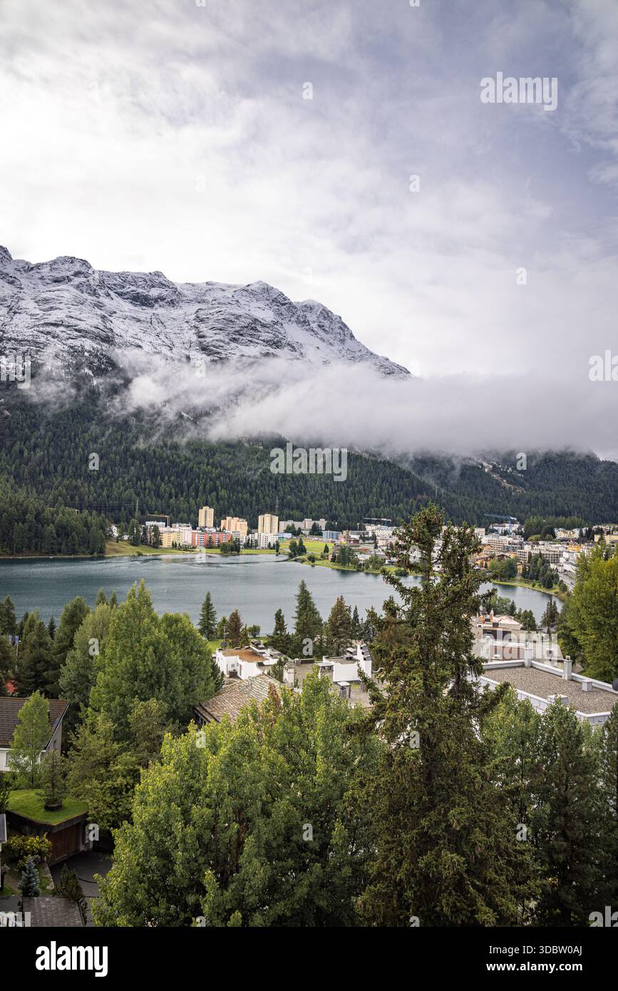 View of St. Moritz, and Lake St. Moritz, Switzerland Stock Photo - Alamy