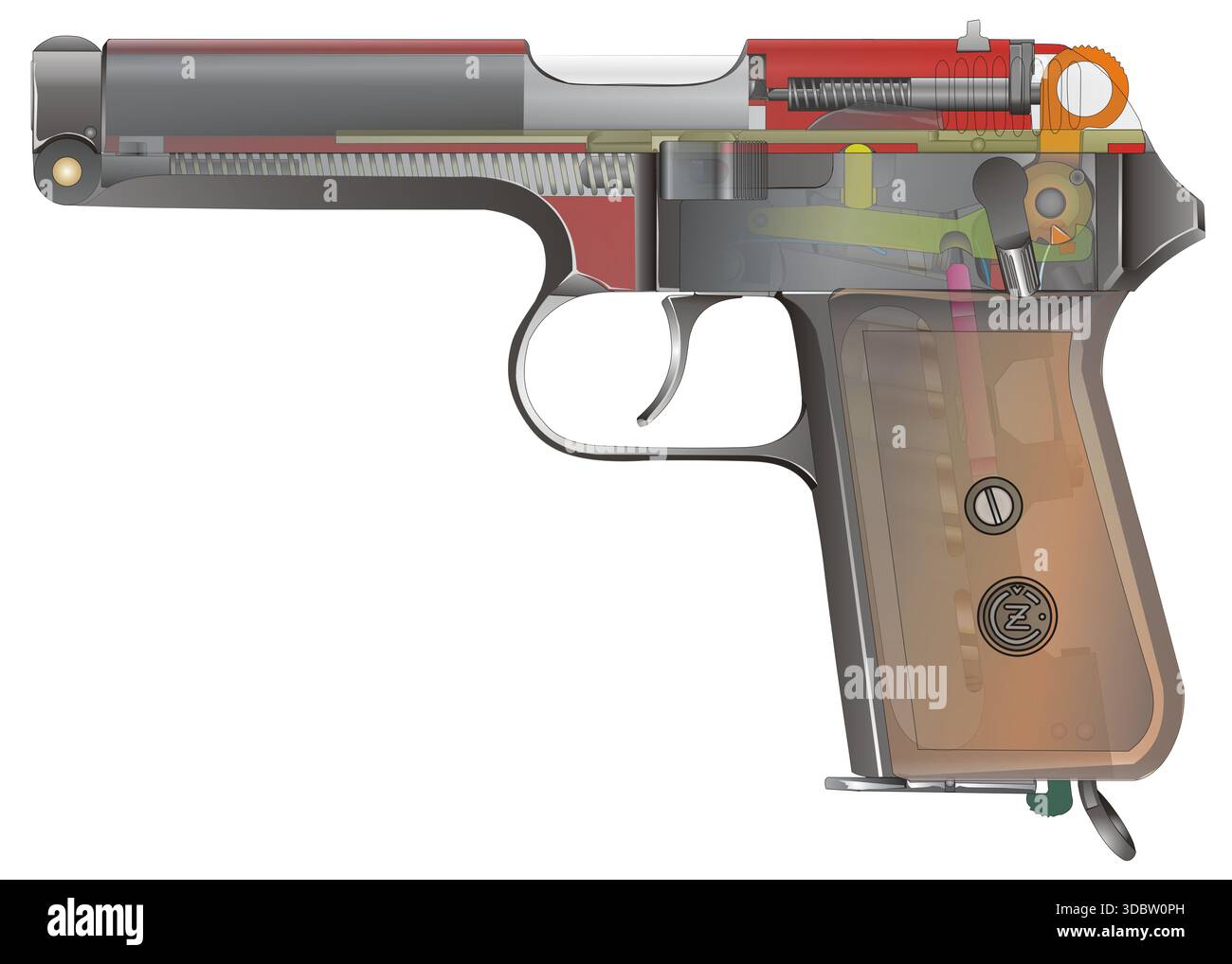 CZ 38 semi-automatic pistol, Czech military handgun developed before ...