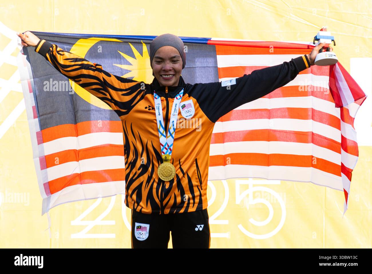 Nur Aisyah Mohammad Zubir of Malaysia poses for a photo after winning a ...