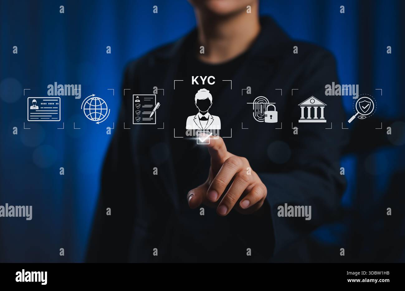 Know Your Customer KYC Digital Identity Verification Concept. Person ...