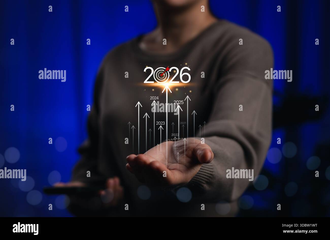 2026 Business Growth and Future Planning Vision Concept. Person holds ...