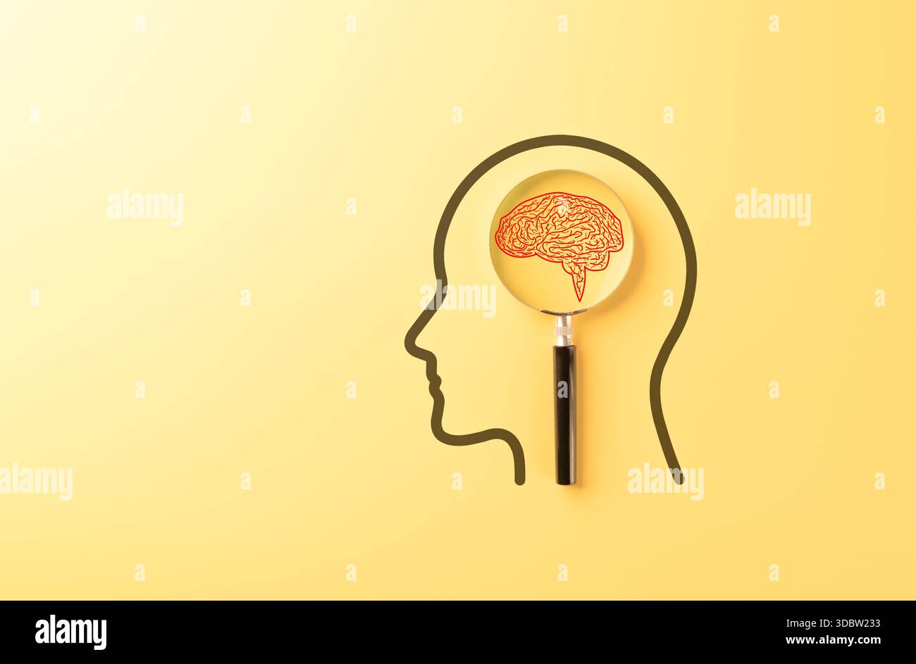 Magnifying glass focuses on mind hi-res stock photography and images ...