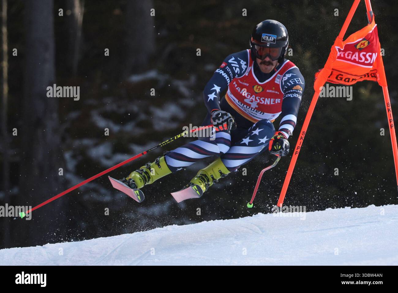 United States' Bryce Bennett speeds down the course during an alpine ...