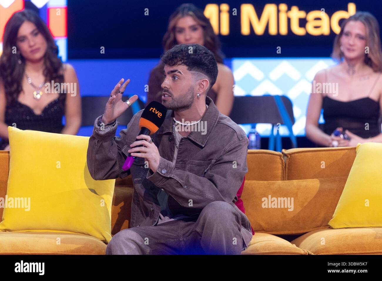 The singer Mikel Herzog Jr. presents the song 'Mi mitad', during the ...