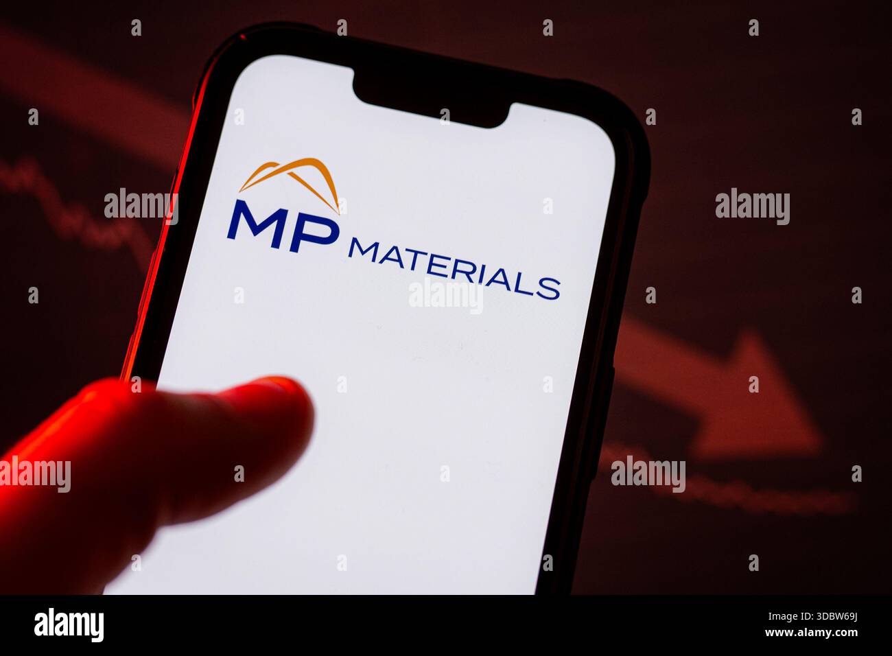 In this photo illustration, a MP Materials logo is seen displayed on a ...