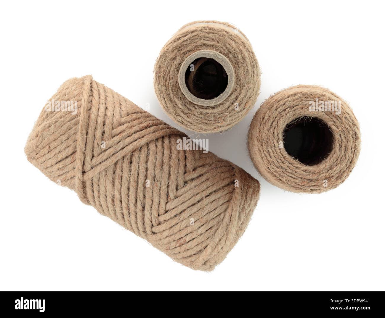 Jute burlap twine spool isolated on a transparent background. Natural ...