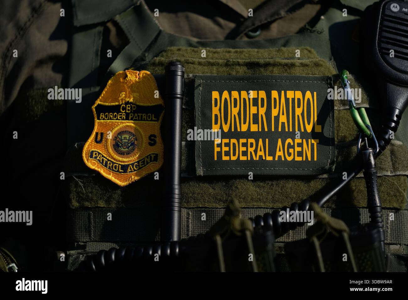 FILE - A Federal Patrol agent's badge is seen near an Immigration and ...