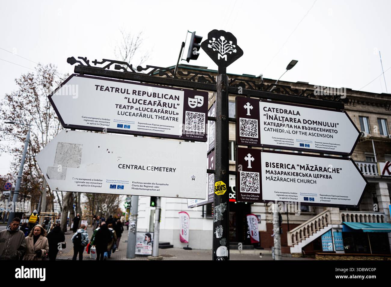 Chisinau, Moldova - November 22, 2025: Street signs in Chisinau guide ...