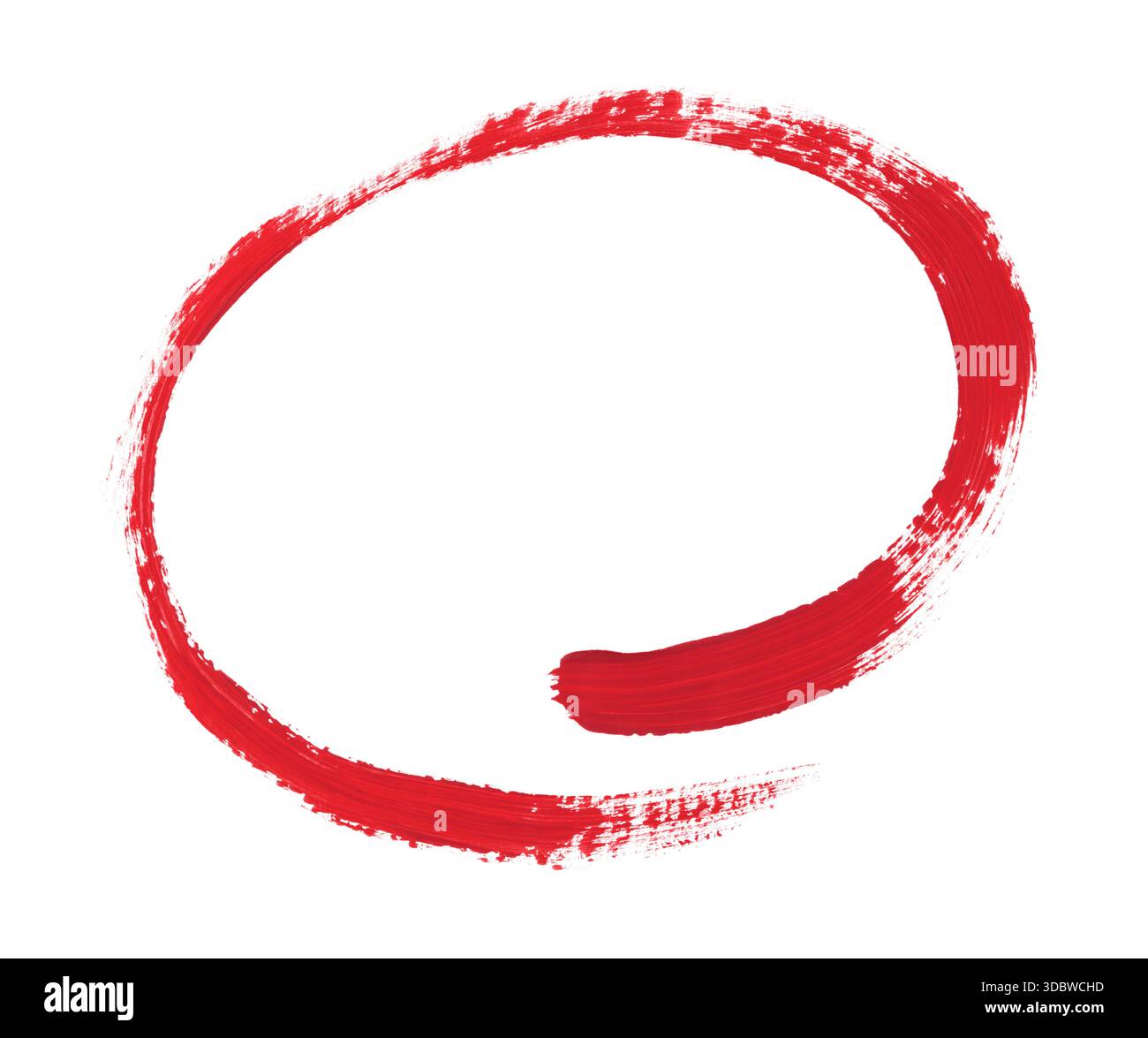 Hand-painted circle made with brush strokes and artistic paint ...