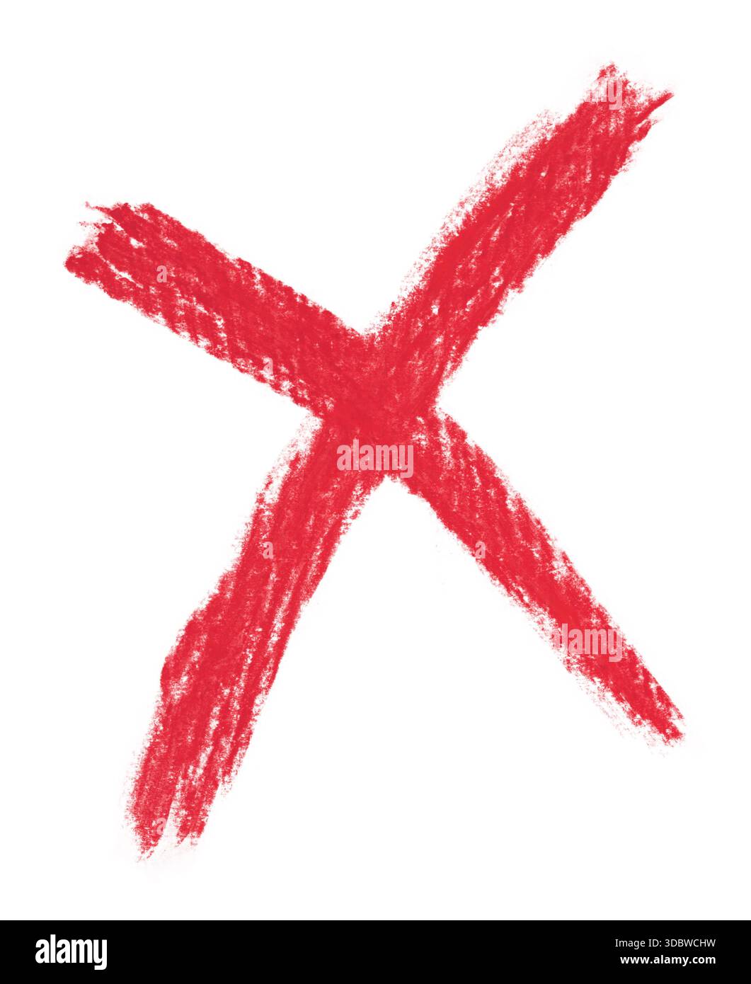 Red cross painted by soft pastel, deny sign, on a transparent ...