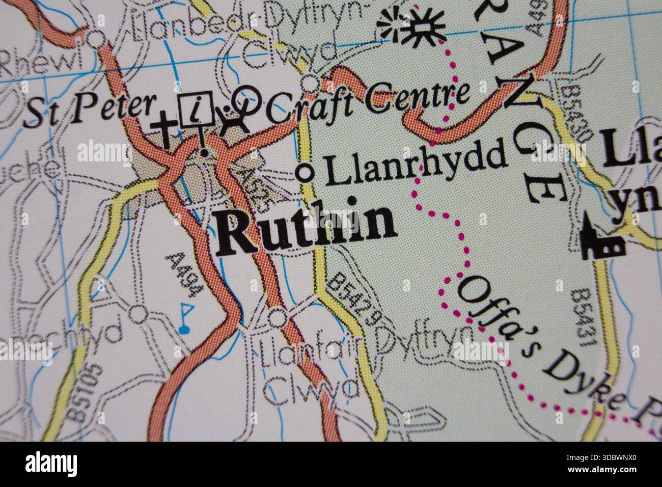 Ruthin town map hi-res stock photography and images - Alamy