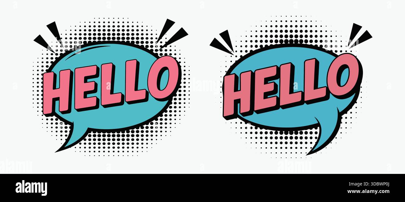 Hi speech bubble hello Cut Out Stock Images & Pictures - Alamy