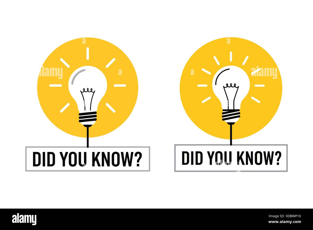 did you know fact light bulb icons on white Stock Vector Image & Art ...