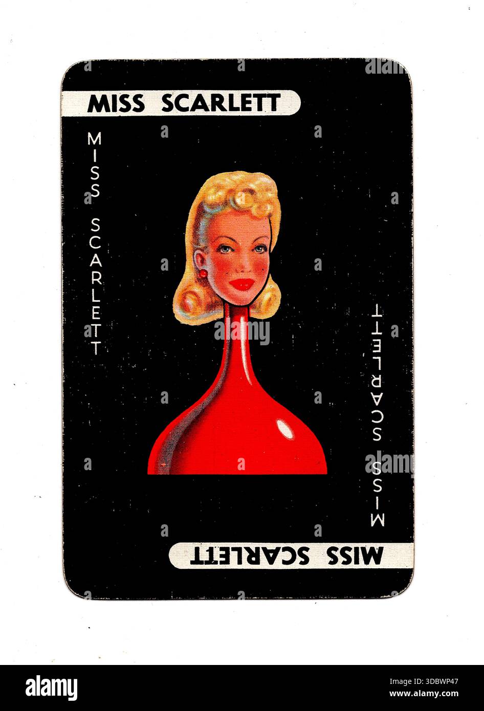 A vintage playing card showing Miss Scarlett from the 1940's edition of ...