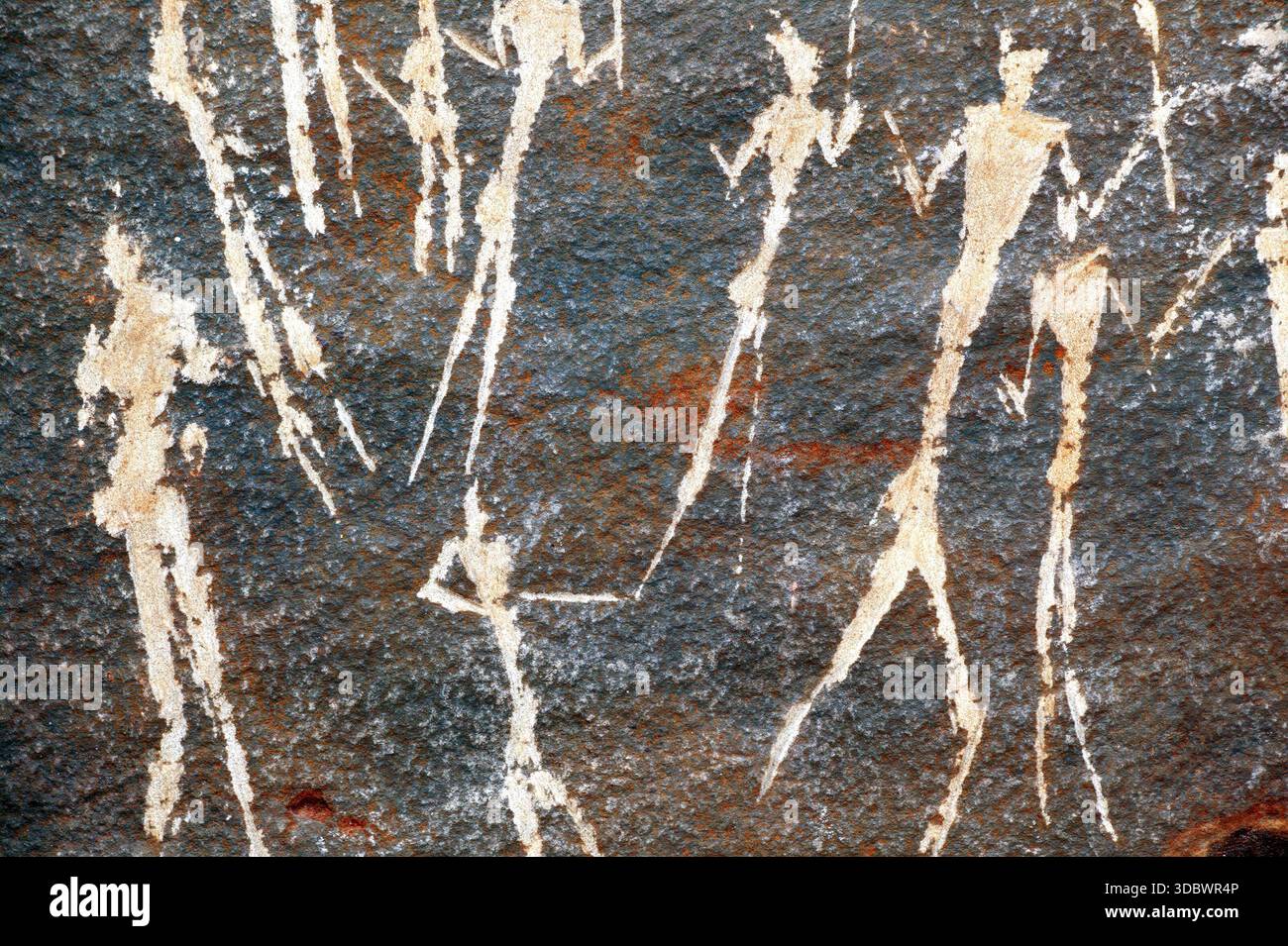 Prehistoric neolithic African rock art from the northern cape depicting ...