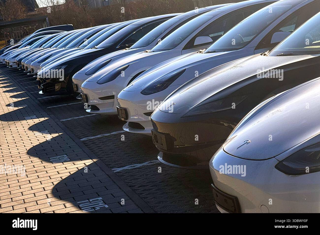Tesla Motors Autohaus in Parsdorf bei Muenchen. Autohaus,E-Autos stehen ...