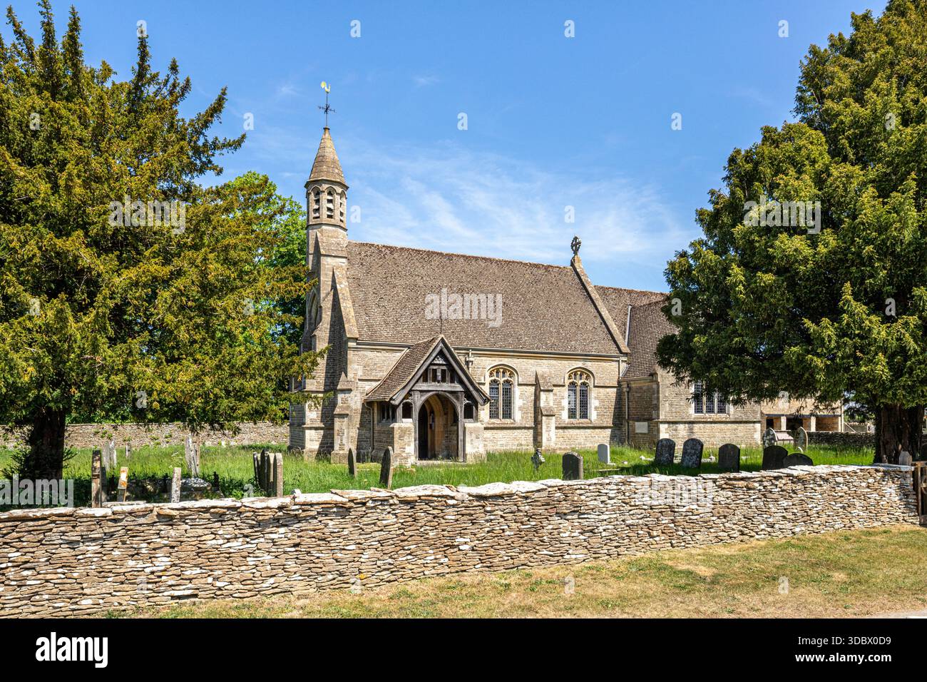 The small Victorian church (1895) of St Mary the Virgin in the Cotswold ...
