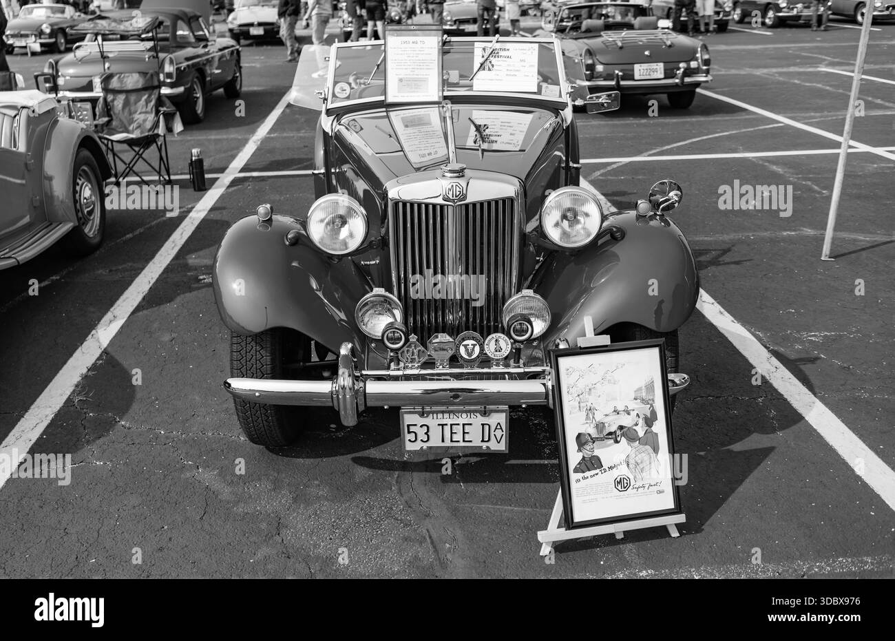 Chicago, Illinois, USA - September 08, 2024: MG TA retro sportscar ...