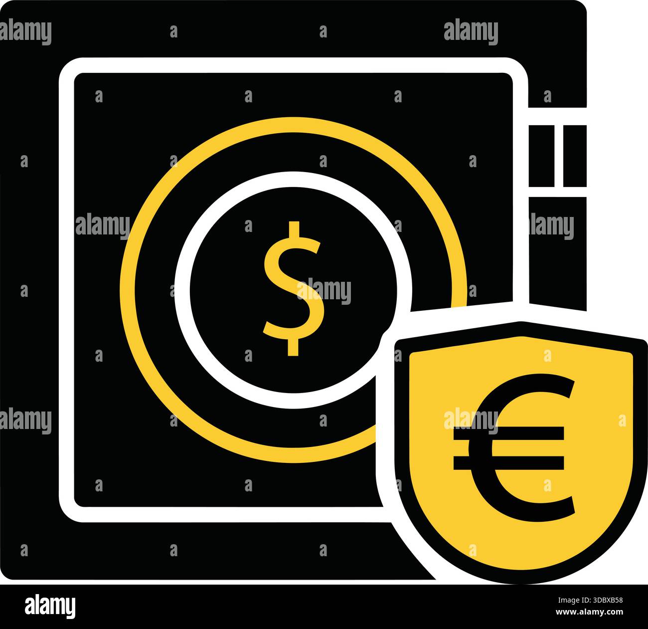 Illustration of a secure financial transaction symbol Stock Vector ...