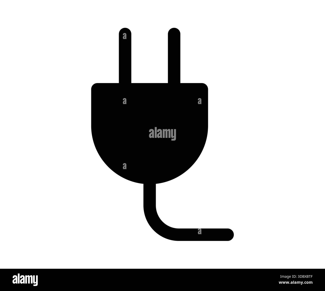 This iconic black electric plug illustration features two pins and a ...