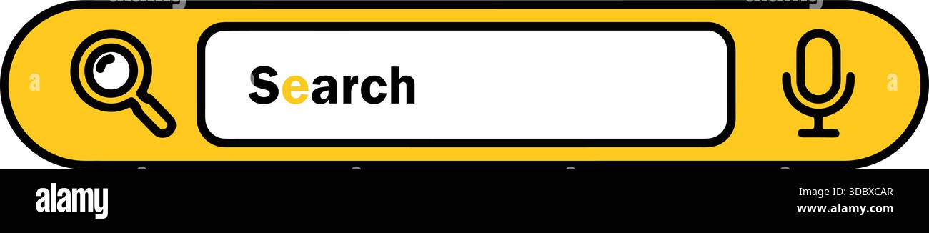 A digital search bar with icons for search and voice input Stock Vector ...