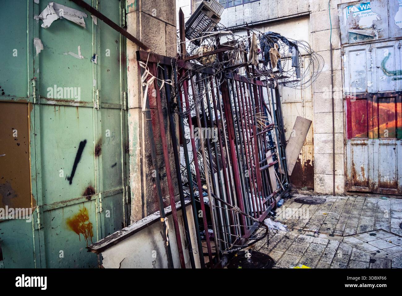 Hebron, West Bank, December 17, 2025 Heavy metal separation gates and ...