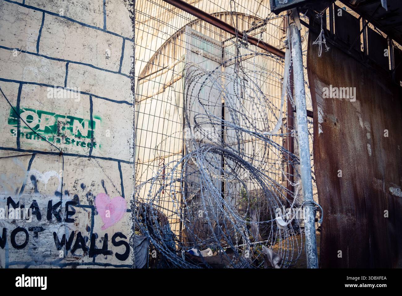 Hebron, West Bank, December 17, 2025 Heavy metal separation gates and ...
