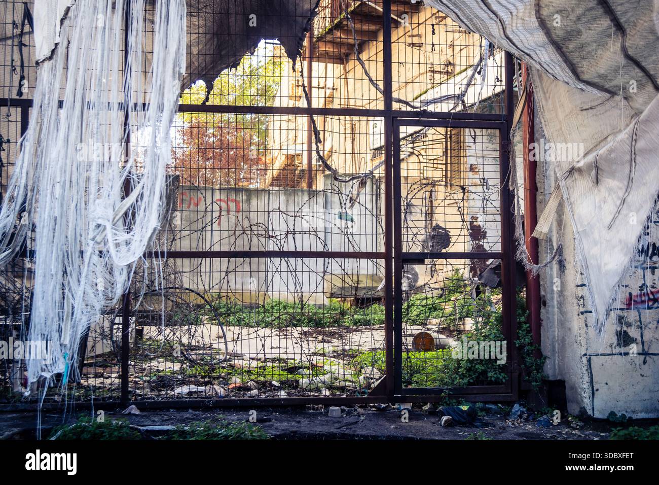 Hebron, West Bank, December 17, 2025 Heavy metal separation gates and ...