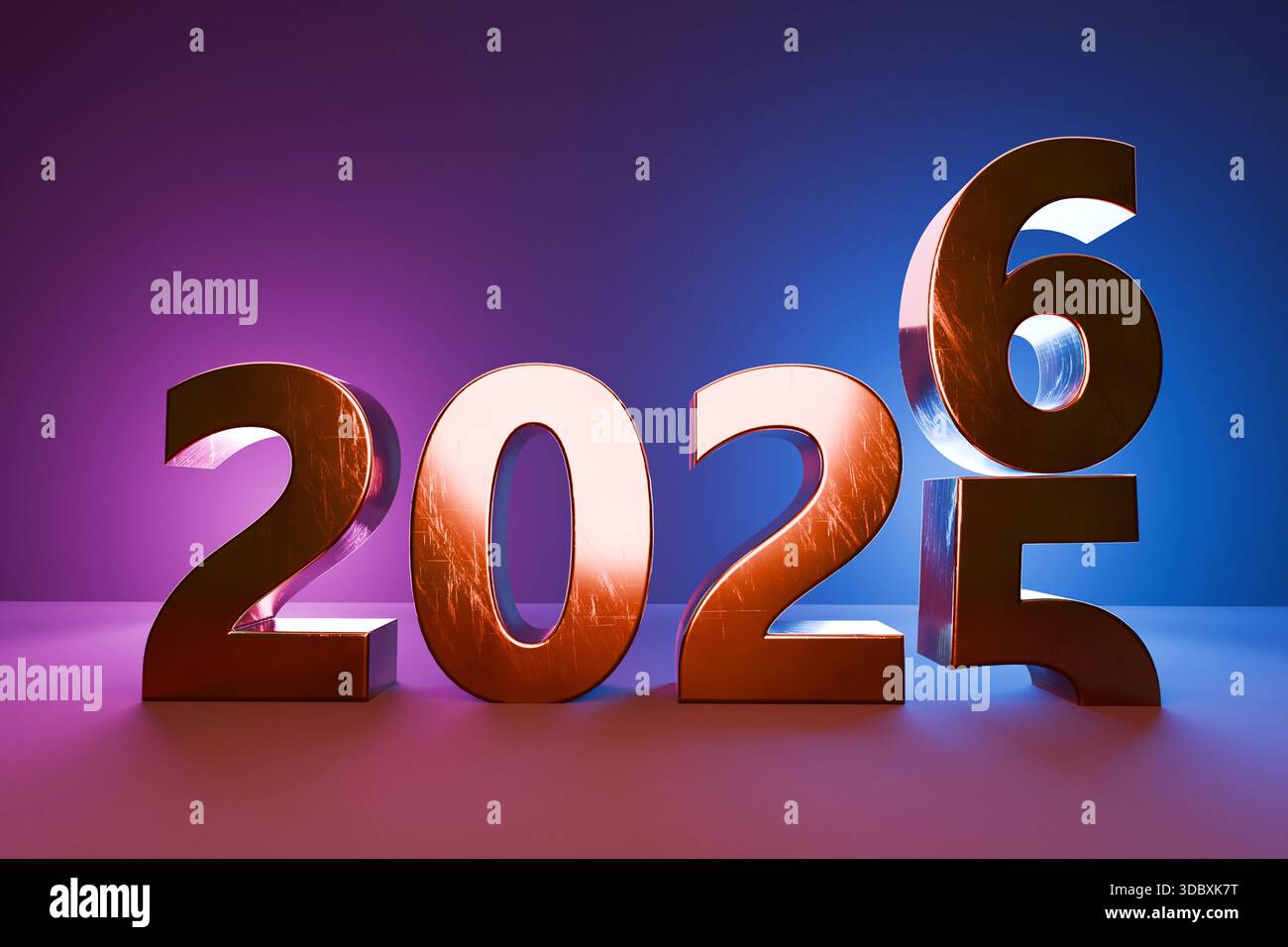 Golden 2026 3d metallic numbers hi-res stock photography and images - Alamy