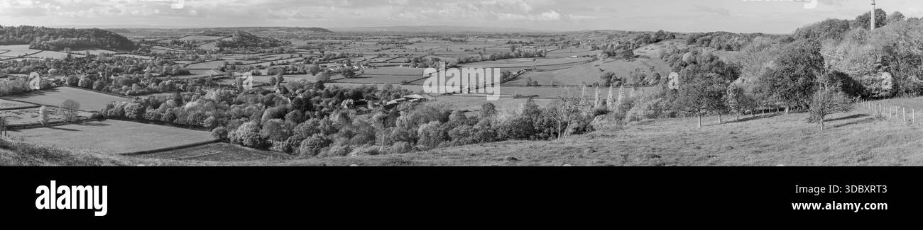 Panoramic photo of the Admiral Hood Monument overlooking Compton Dundon ...