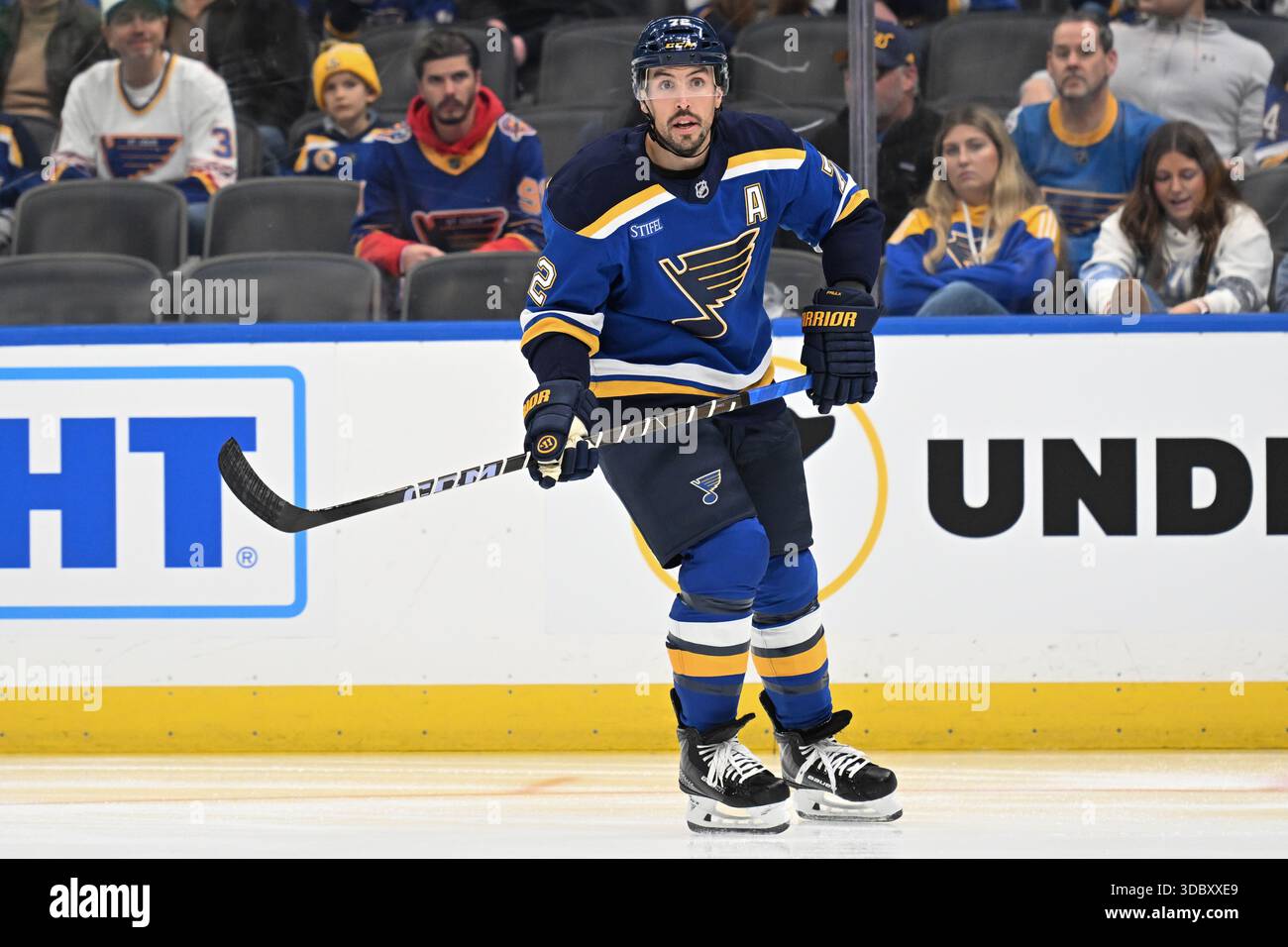 St. Louis Blues defenseman Justin Faulk (72) in action against the ...
