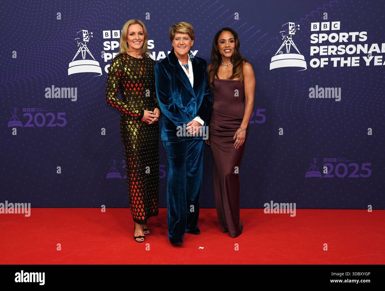 Gabby Logan, Clare Balding, and Alex Scott arriving for the 2025 BBC ...