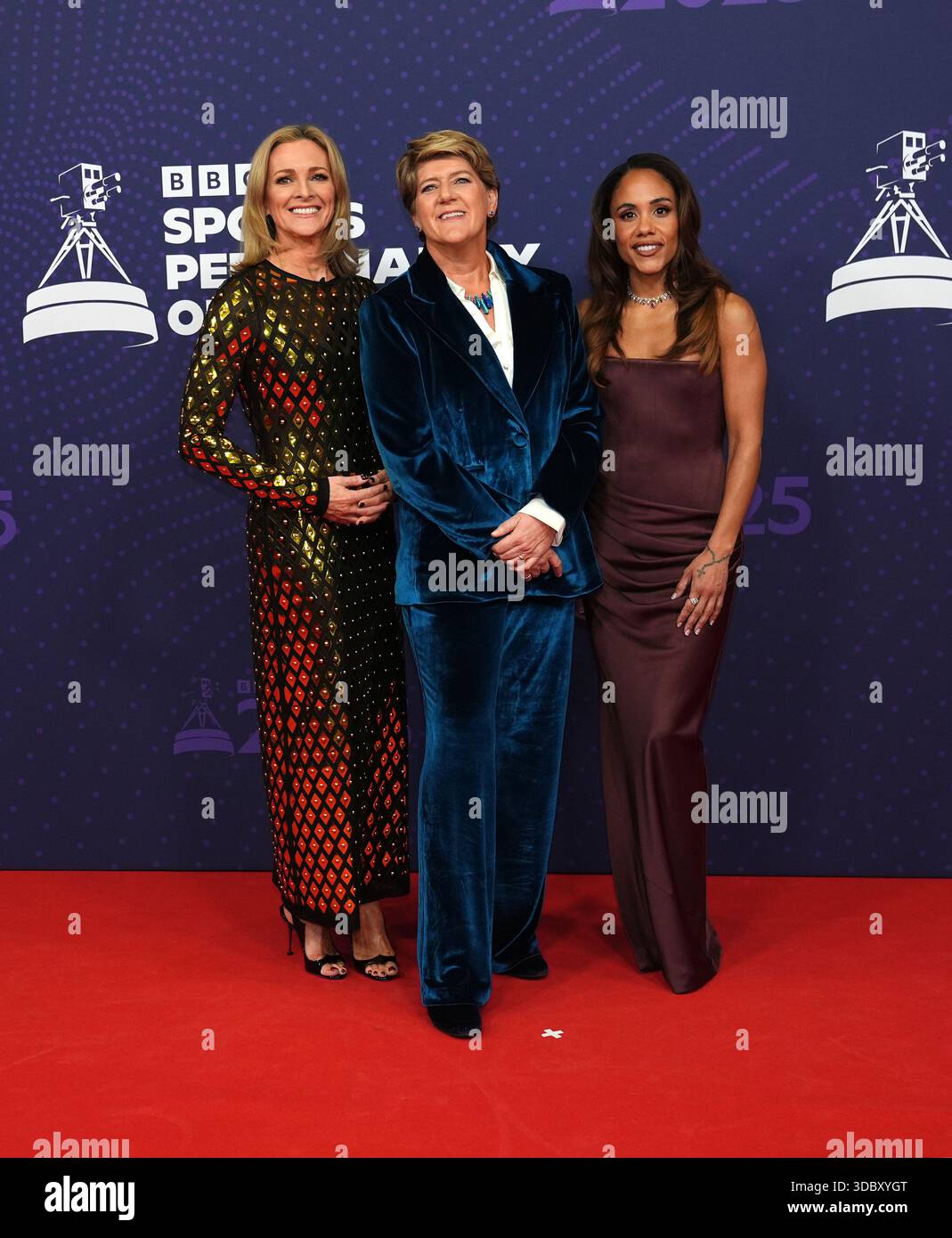 Gabby Logan, Clare Balding, and Alex Scott arriving for the 2025 BBC ...