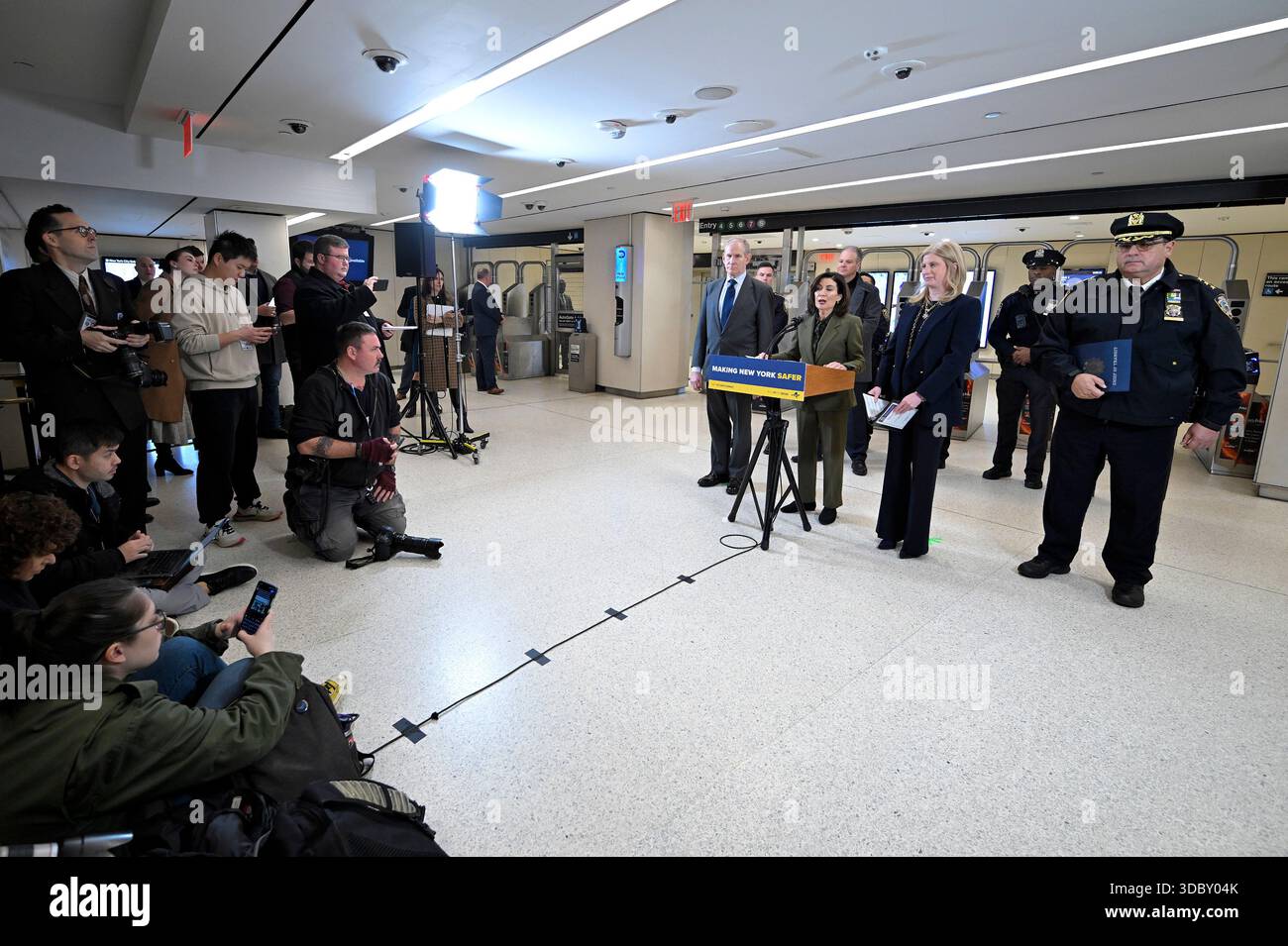 With MTA Chairman Janno Lieber (l) and New York City Police ...