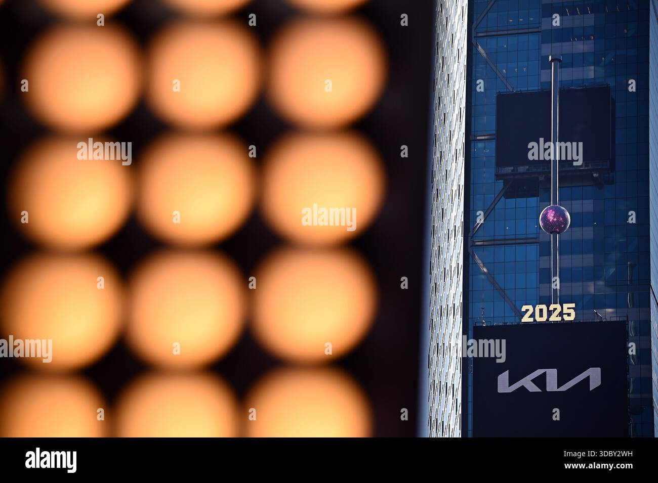 With a view on the new Times Square New Year's Eve crystal ball, the ...